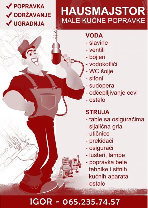 Flajer A6 "HAUSMAJSTOR" • najekonomičnija reklama • Deto d.o.o.